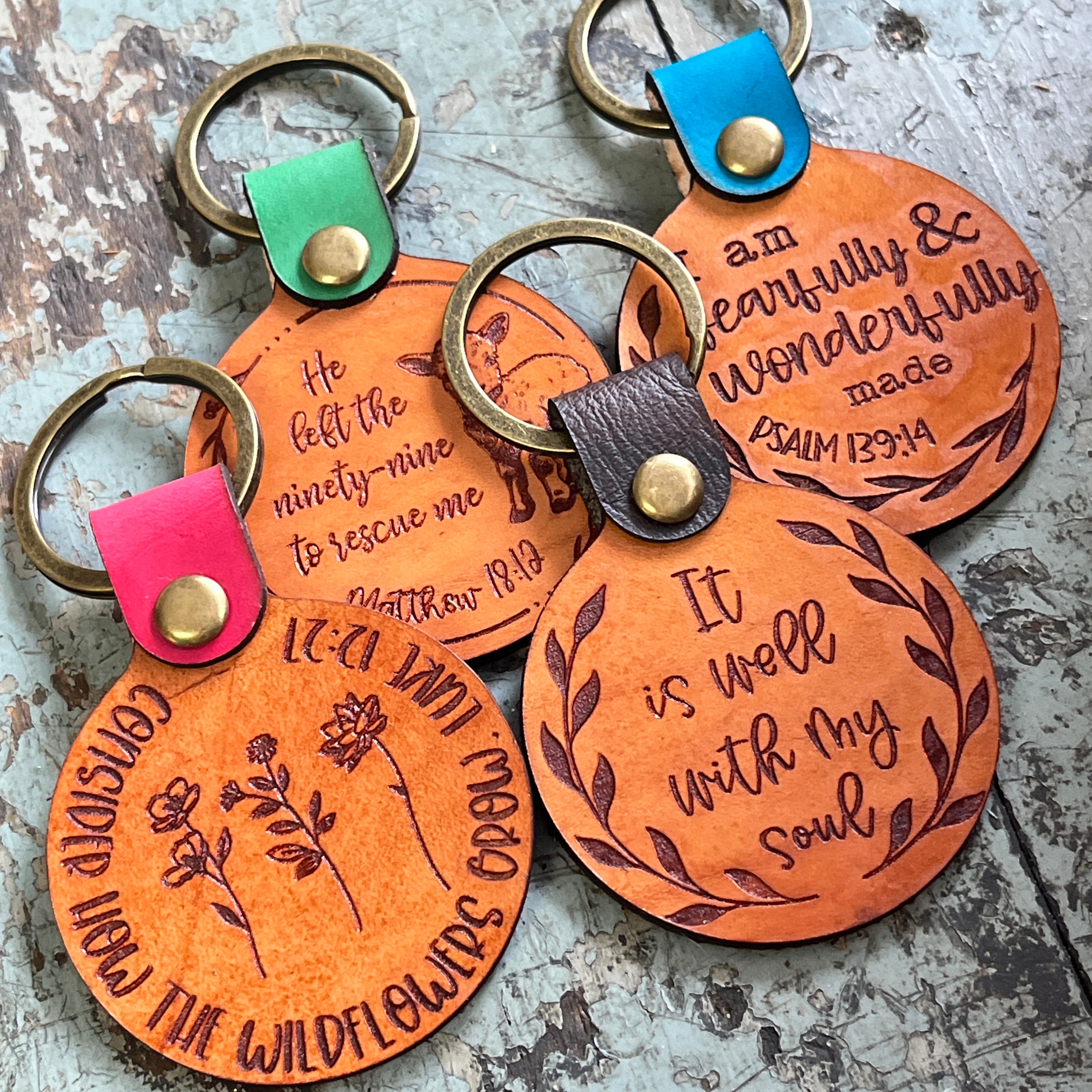 Engraved Leather Keyfobs – tagged "leather keychain" – KyleeMae Designs